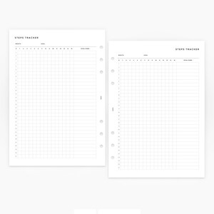 A5 - Steps Tracker - Minimalist Printable Planner Inserts, A5 Agenda ...