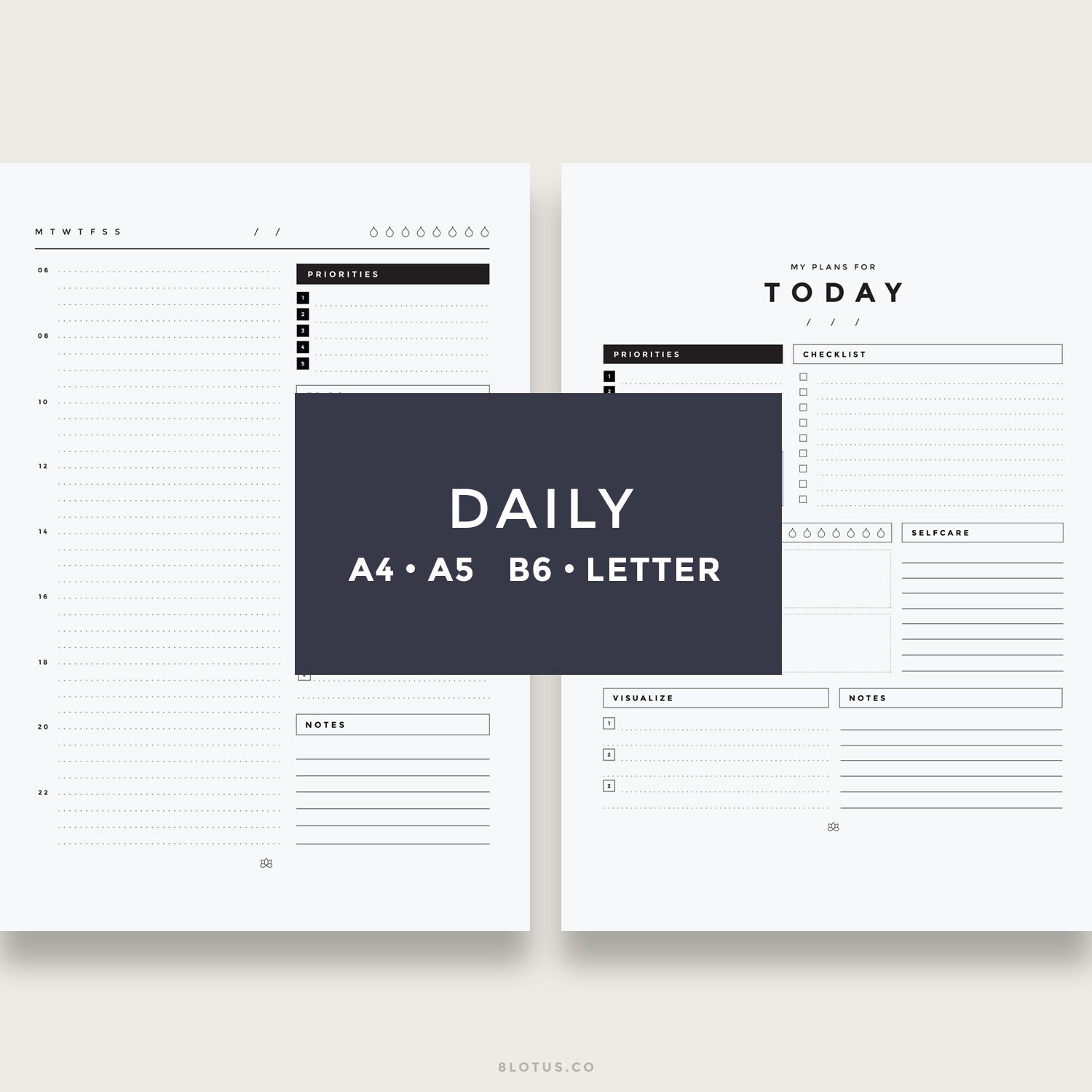 Minimal Daily Planner L Printable Planner L to Do List L - Etsy