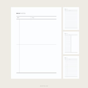 Minimalist Notes Printable L Lined Paper, Student Notes, to Do List ...