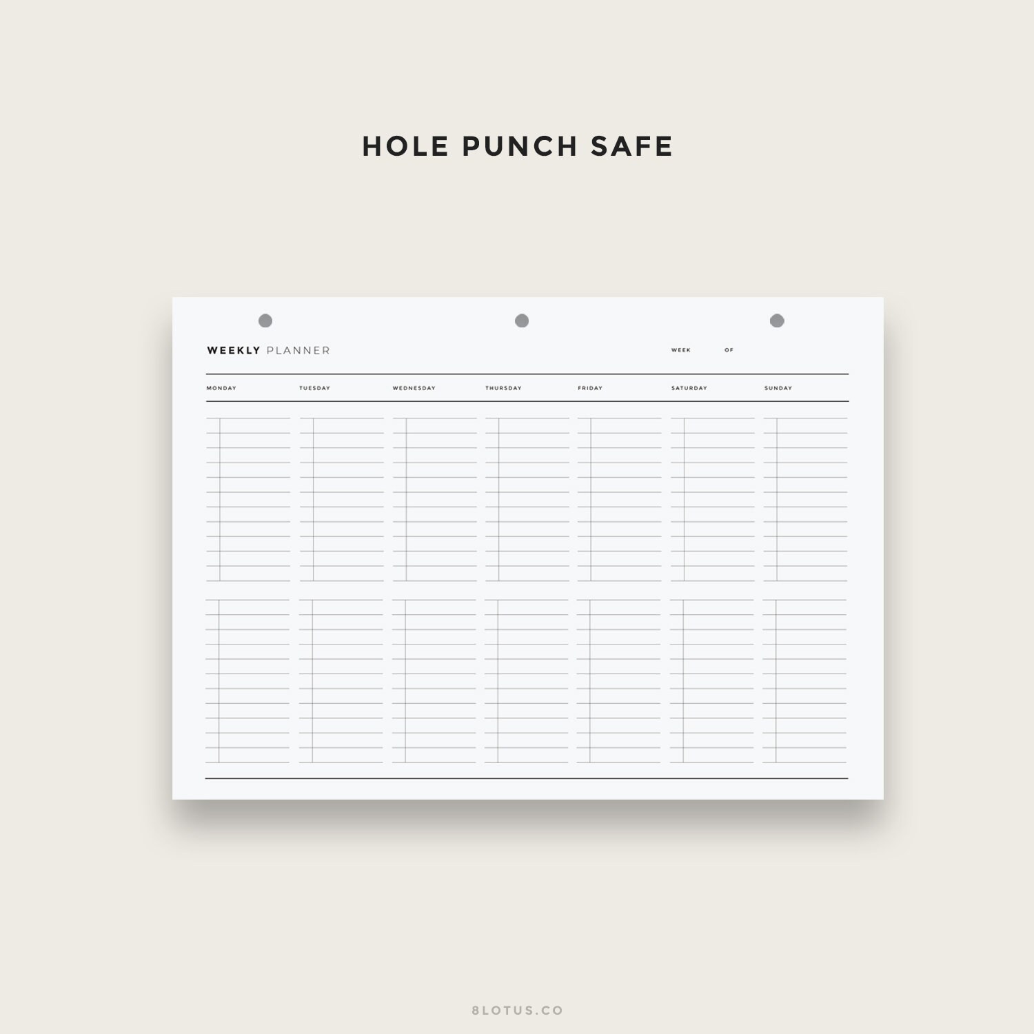 Minimalist Weekly AM PM List L Weekly Routine, Meal Planner, Goals ...