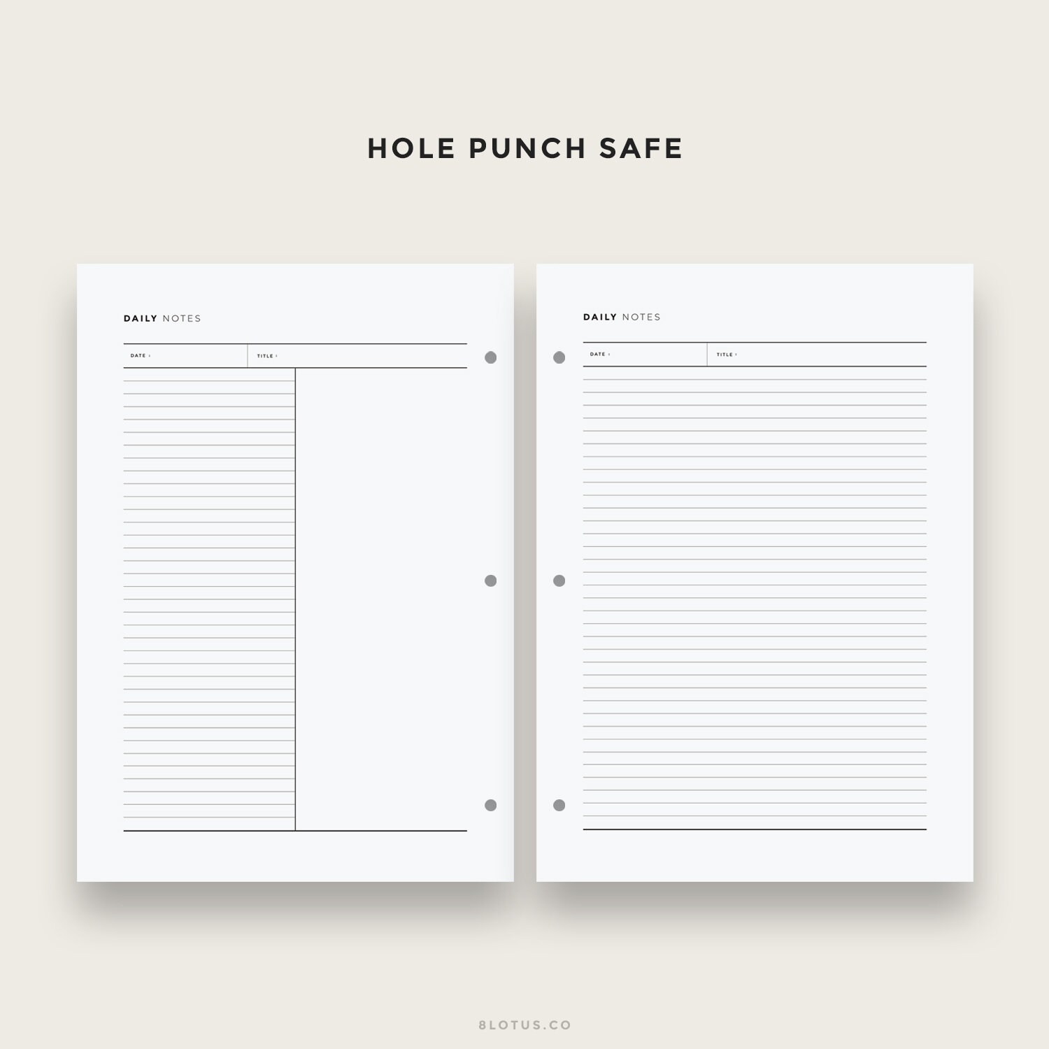 Minimalist Notes Printable L Lined Paper, Student Notes, to Do List ...