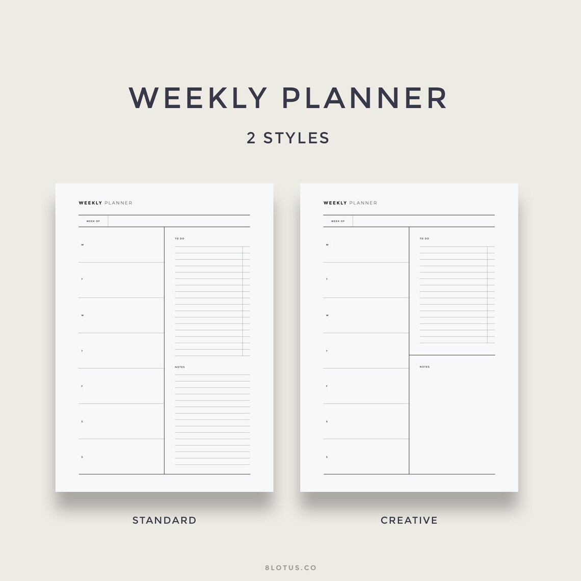 Minimalist Weekly Planner L To-do List Weekly Calendar - Etsy
