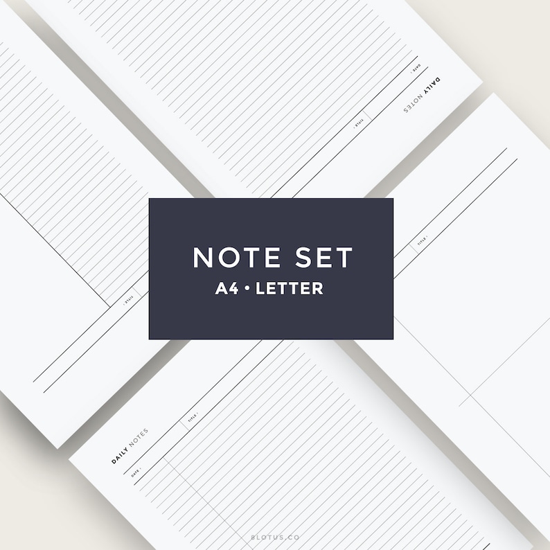 Minimalist Notes Printable L Lined Paper, Student Notes, to Do List ...