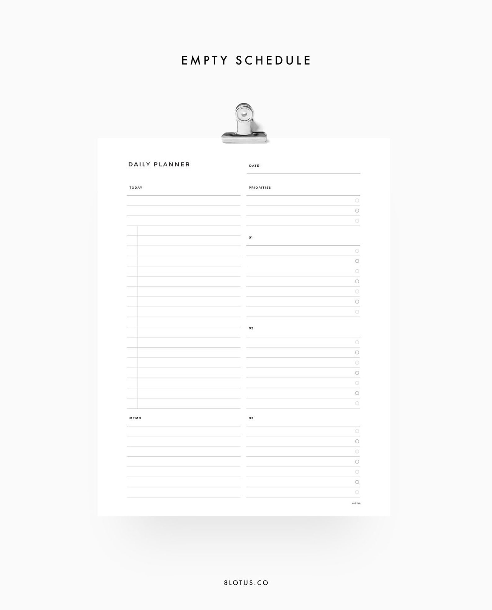 Daily Schedule Planner A4, US Letter Daily Planner, Academic Planner ...