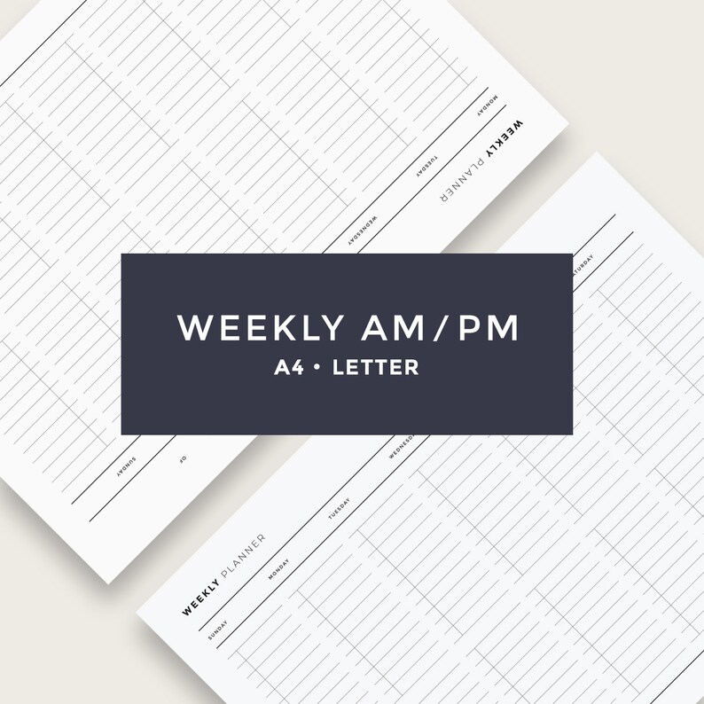 Minimalist Weekly AM PM List L Weekly Routine Meal Planner Goals Minimalist Weekly AM PM List L Weekly Routine Meal Planner Goals