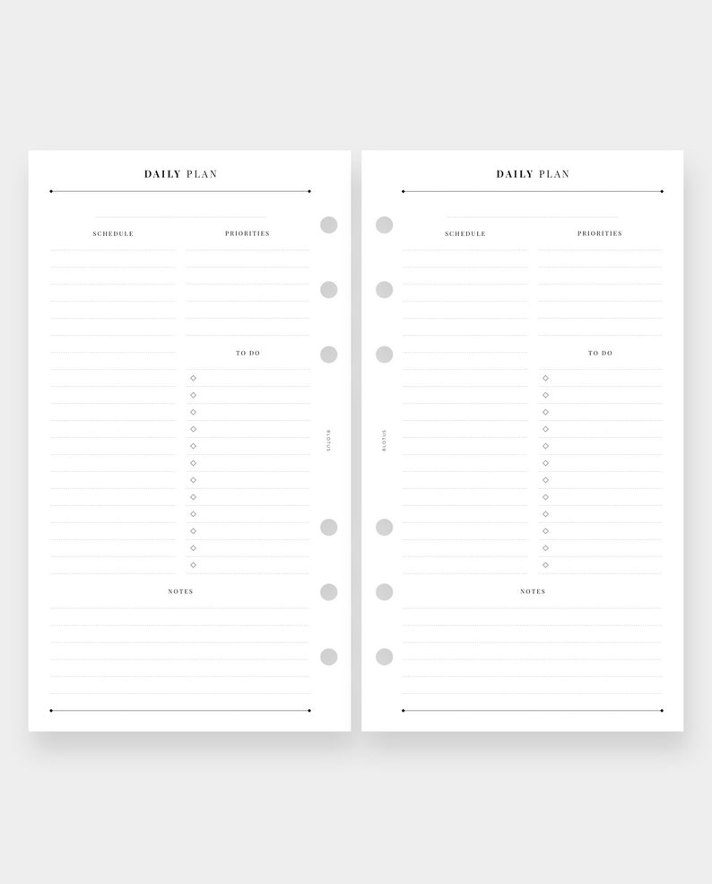 Classic Daily Timeline Planner PERSONAL Size L Printable | Etsy