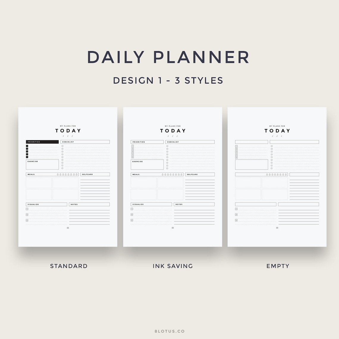 Minimal Daily Planner L Printable Planner L to Do List L - Etsy