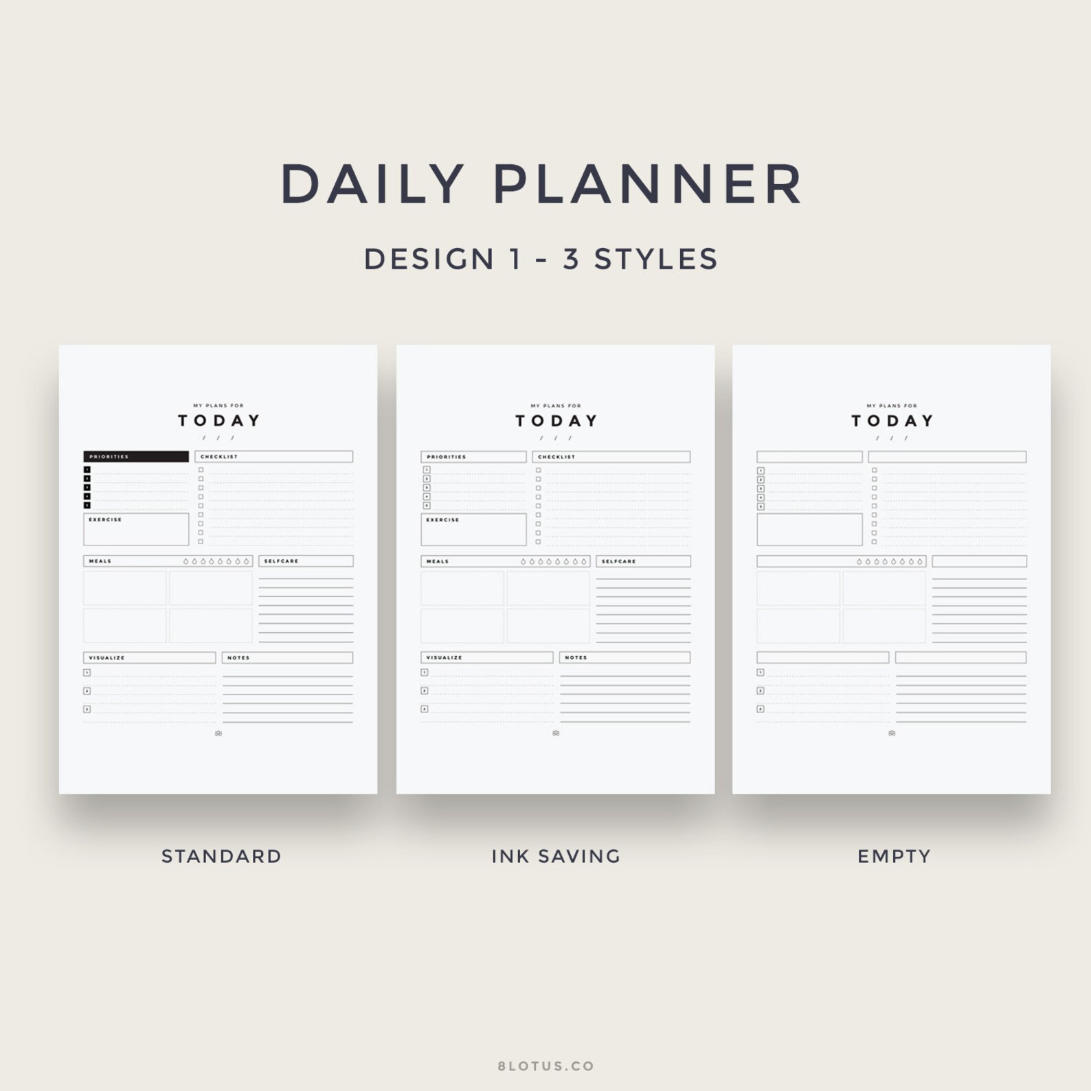 Minimal Daily Planner L Printable Planner L to Do List L - Etsy