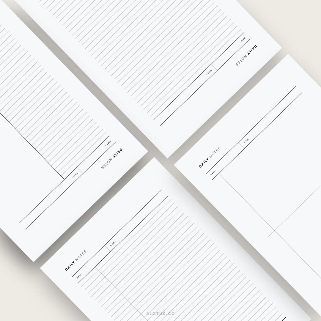 Minimalist Notes Printable L Lined Paper, Student Notes, to Do List ...