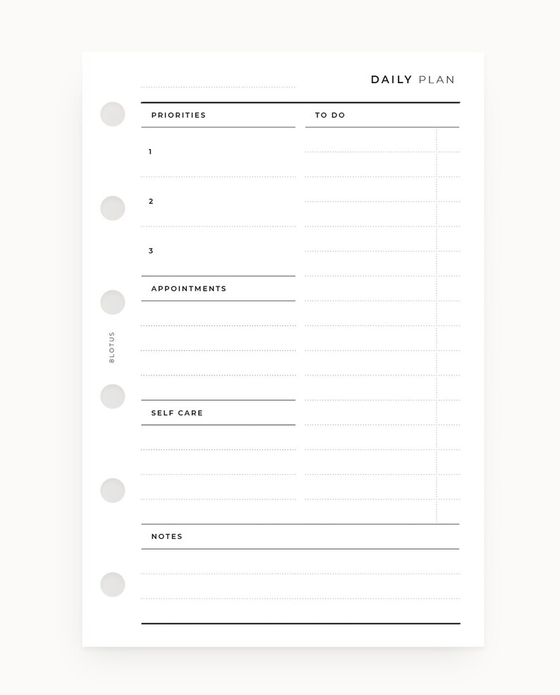 Minimalist Daily Planner Pocket - Etsy