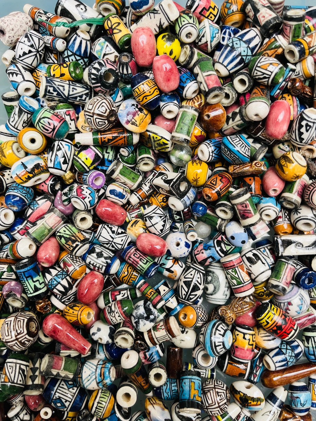 50 Ceramic Peruvian Beads of All Shapes and Sizes Jewellery Making - Etsy