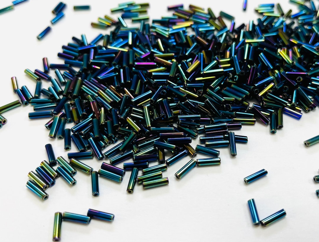 Glass Seed Tubular Beads for Crafting and Jewellery Making Black Oil ...