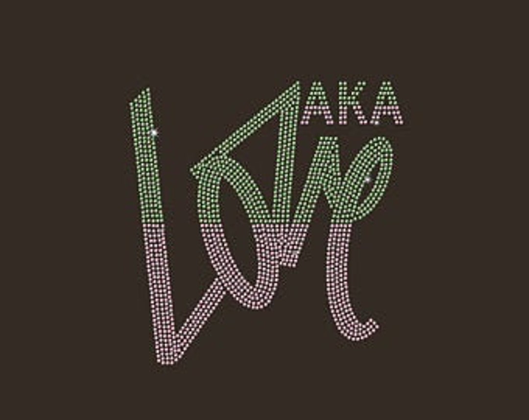 LOVE AKA Alpha Kappa Alpha Rhinestone Transfer - Etsy