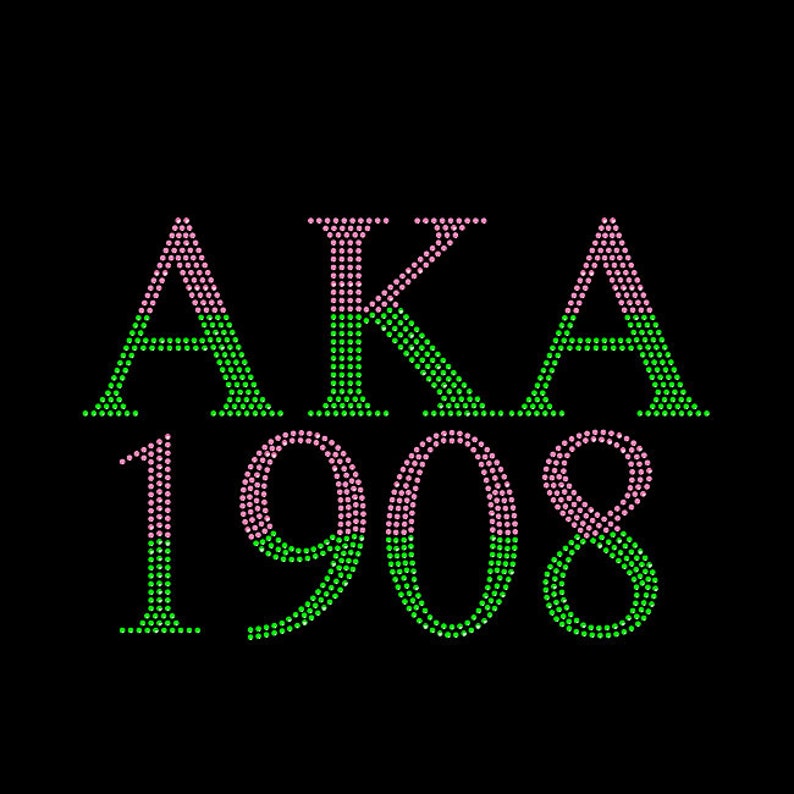 1908 AKA Alpha Kappa Alpha Rhinestone Transfer - Etsy