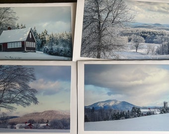 Vermont Farm Barn Notecards New England Winter Snow Scene Thank You ...