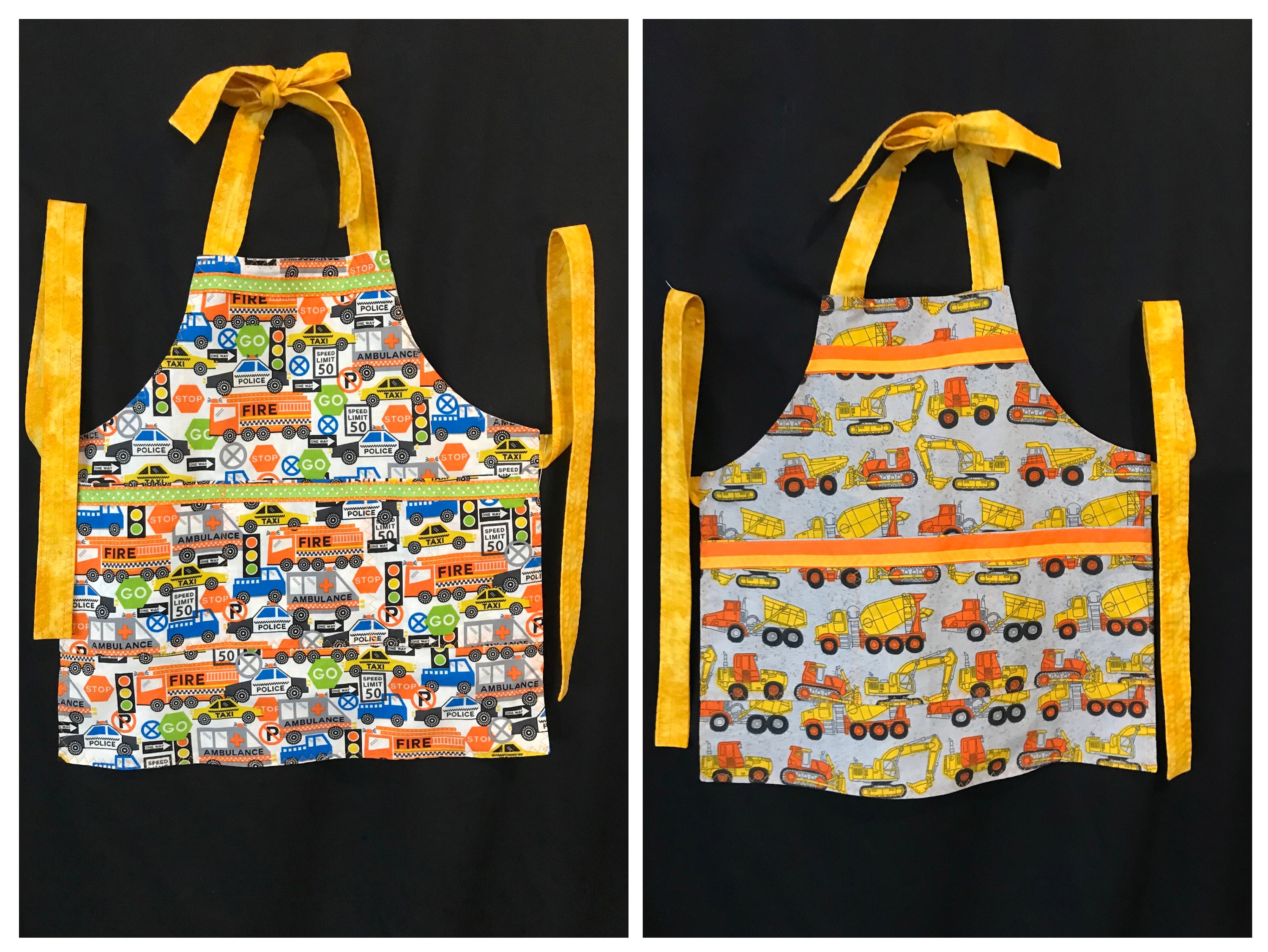 Construction Apron Emergency Vehicles Boys Orange Blue - Etsy