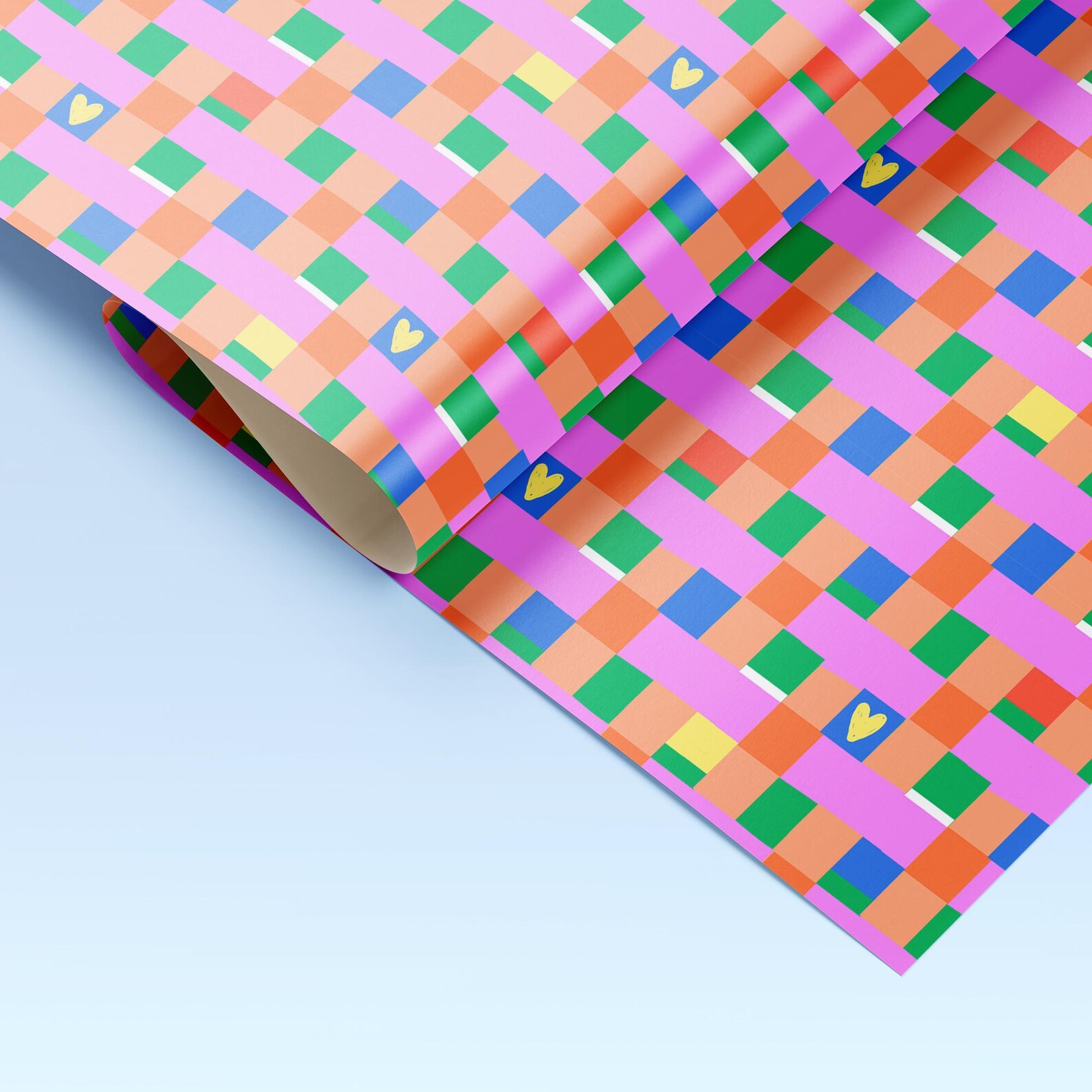 Funky Gingham Pattern – Colorful Check With Hearts – Seamless for ...
