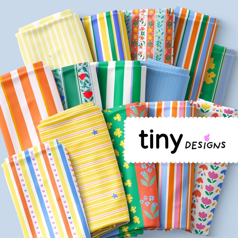 Fun Stripes Mega Pack – 14 Hand-drawn Seamless Patterns | Retro Floral ...