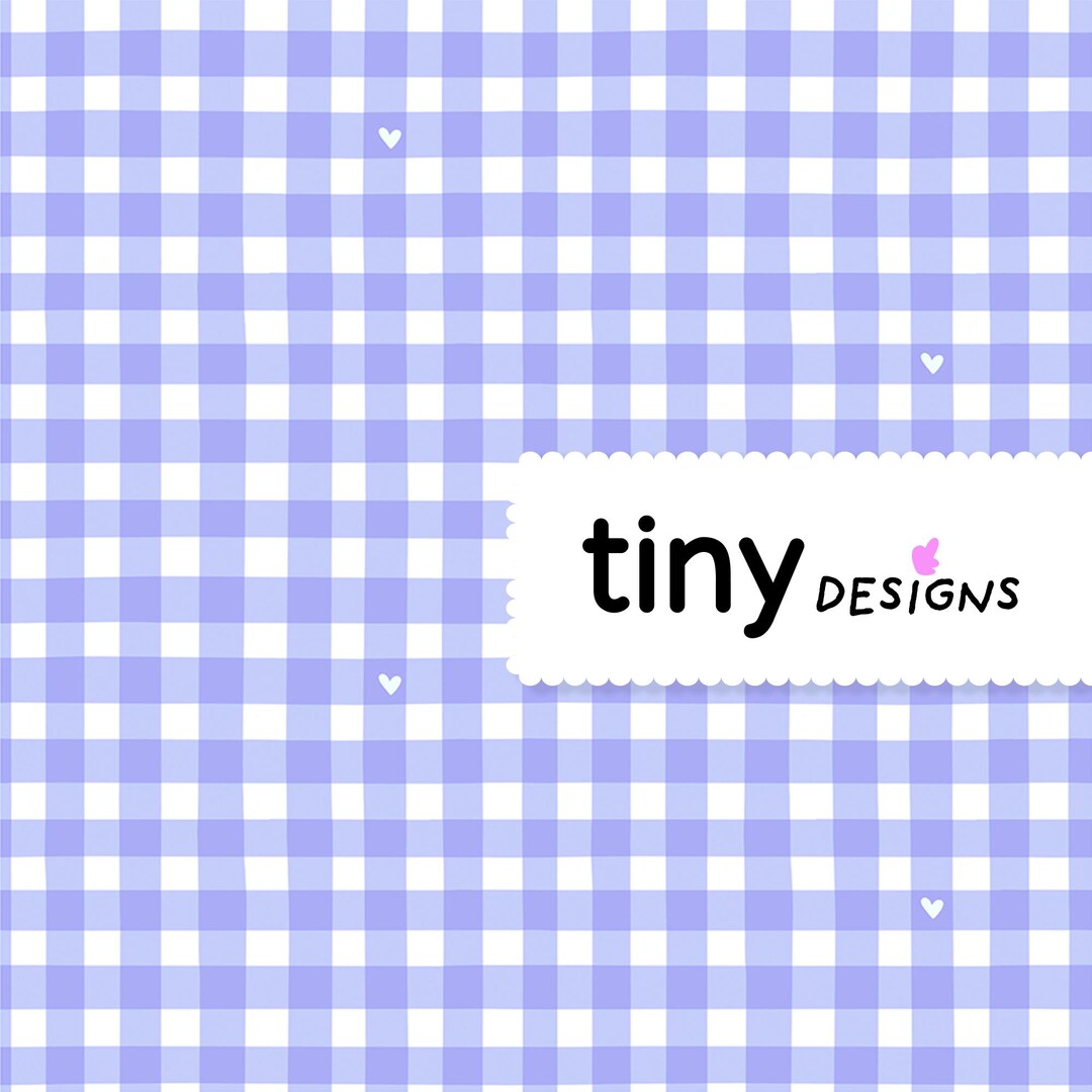Petit Vichy Lilac Gingham Seamless Pattern + Hearts, Digital Paper ...