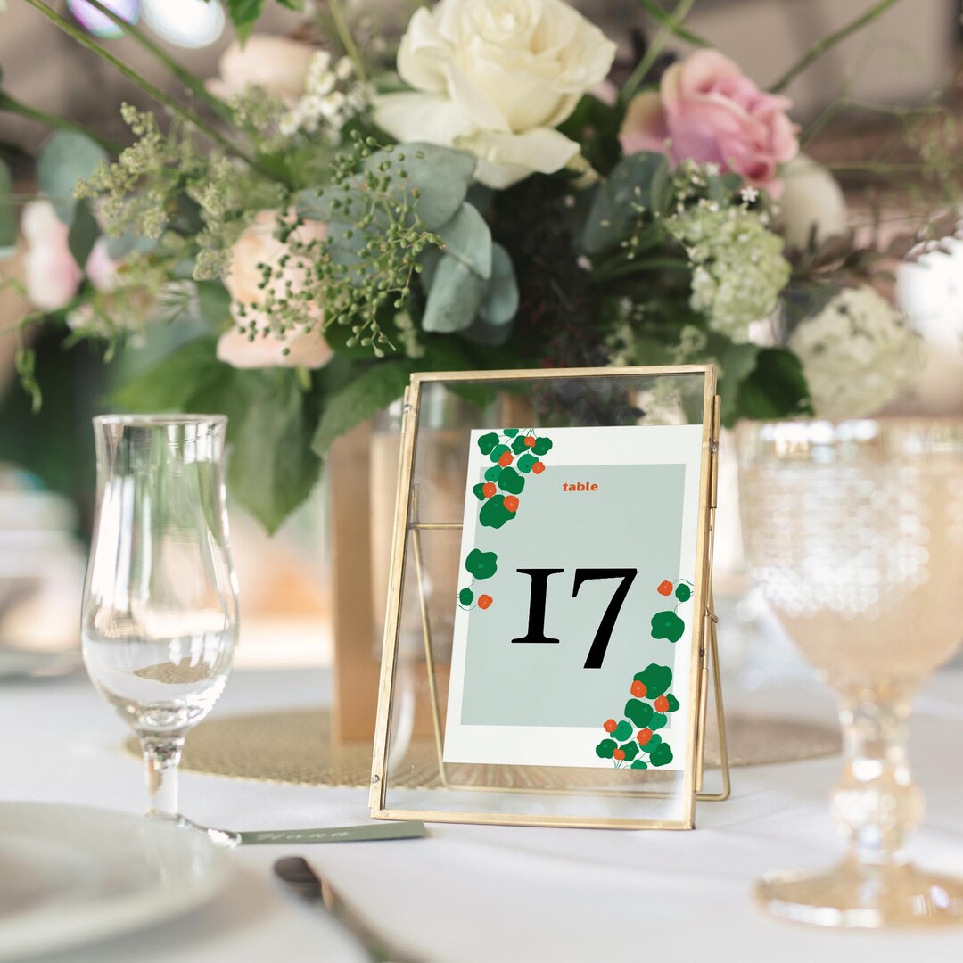 Printable Boho Table Numbers – Retro Burnt Orange Wedding Decor ...