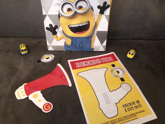 Beedo Minion Style Megaphone Colour-in Cutout Party Idea - Etsy