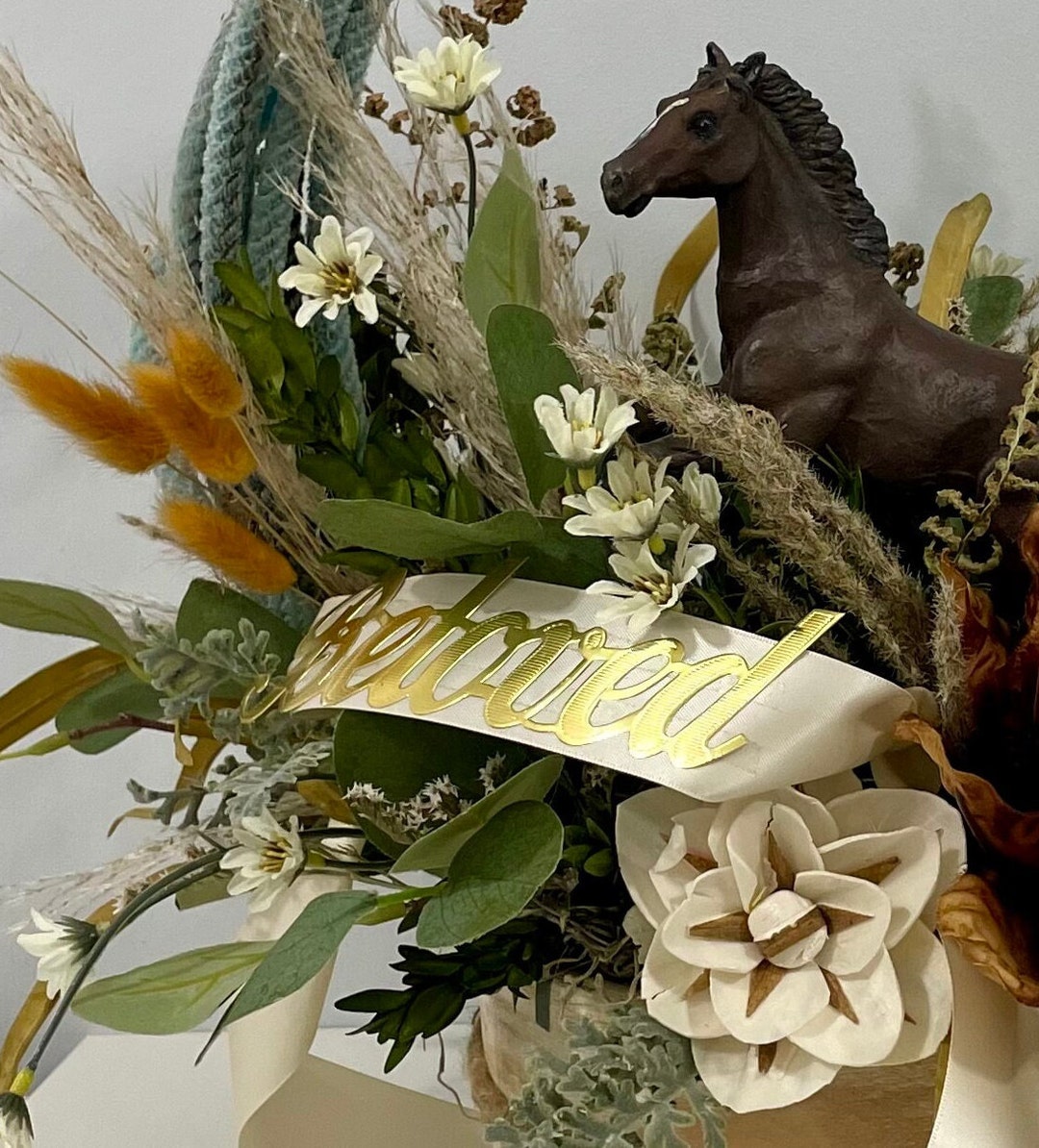 Gold Sympathy Script for Memorial Flowers, - Etsy