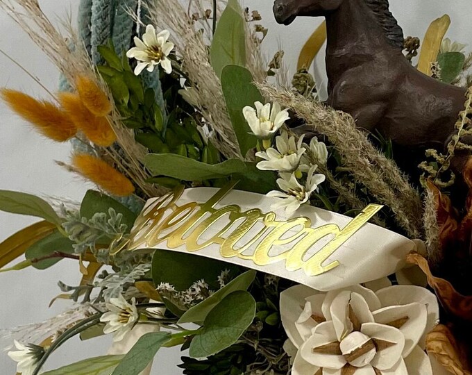 Gold Sympathy Script for Memorial Flowers, - Etsy