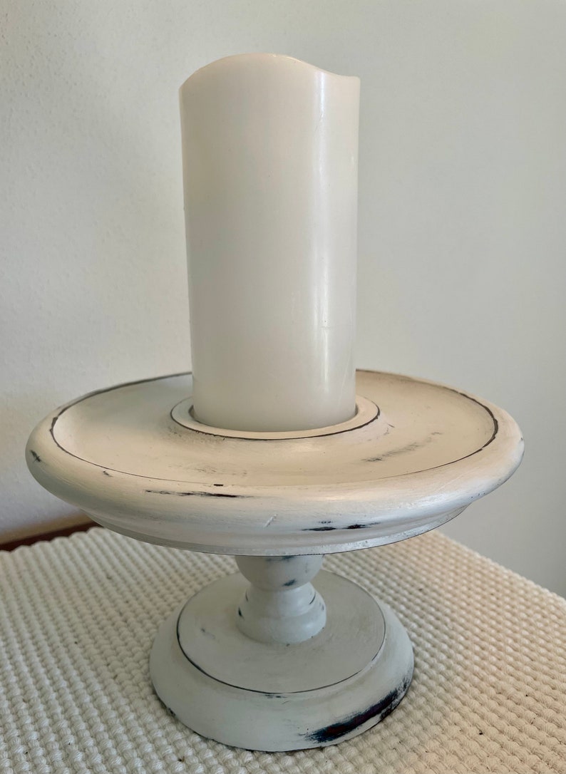 Vintage French Country Pedestal Riser Candle Holder, Wooden Pedestal ...