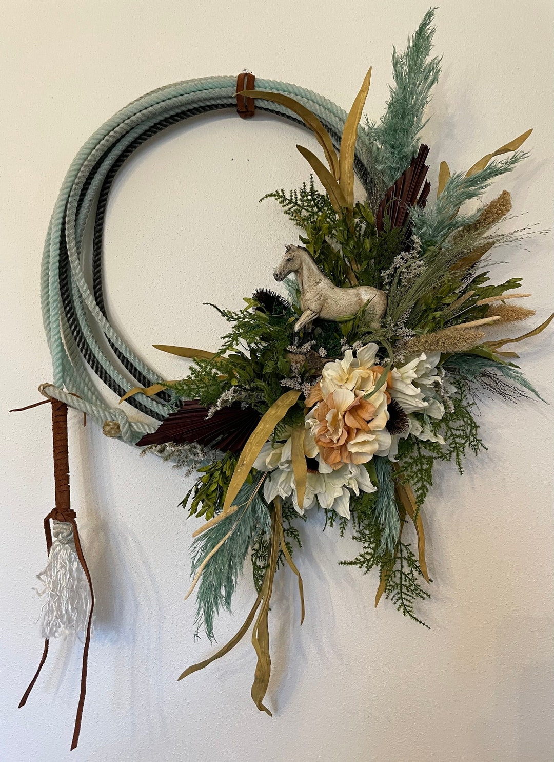 Western Lariat Wreath-horse Decor Gift-western Wedding-keepsake ...