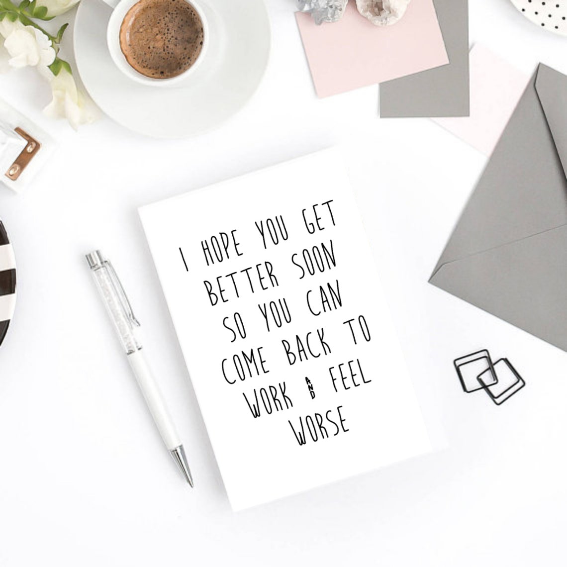 Funny Get Well Soon Card gift for co-worker gift for boss | Etsy