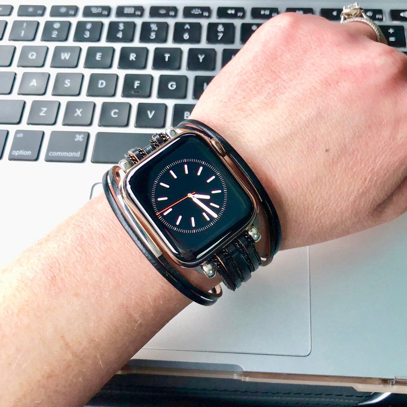 Petite Black Apple Watch Cuff Bracelet Band Series 1 2 3 & | Etsy