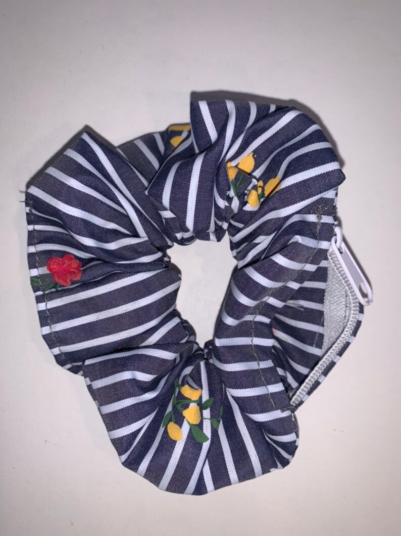 Secret Scrunchie - Grey and White Stripe - Etsy