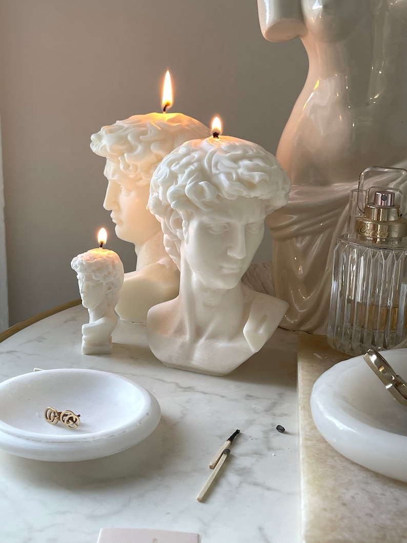 David Bust Candle Statue David Candle Greek Sculpture Candle - Etsy