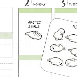 Seal Stickers - Arctic Seals - Harp Seals -winter Stickers - Animal ...