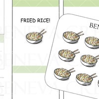 Kawaii Rice Bowl Sticker, Cute Asian Food Sticker, Chopstick Stickers ...