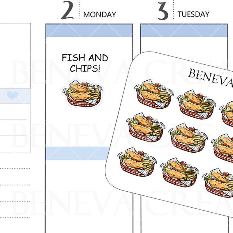 Fish and Chip Stickers - Etsy UK