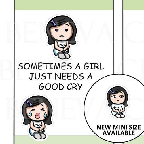 Sad Stickers Crying Stickers Unhappy Stickers period - Etsy Canada
