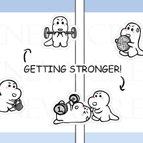 Weight Lifting Stickers Workout Planner Stickers Barbell - Etsy