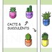 Cactus Stickers - Succulent Stickers - Gardening Stickers- Planter ...