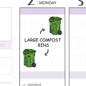 Compost Bins Stickers - Green Bin Stickers - Compost Stickers - Chore ...