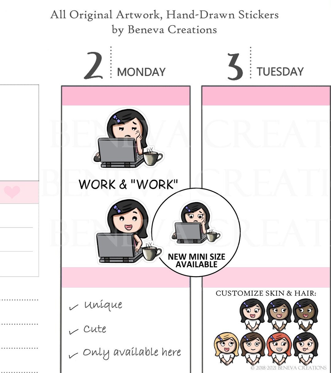 Work Stickers - Laptop Stickers -computer Stickers -coffee Stickers ...