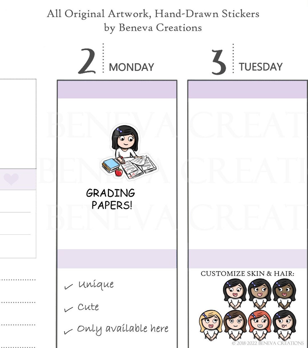 Grading Paper Stickers-teacher Stickers-marking Paper Stickers Grading ...