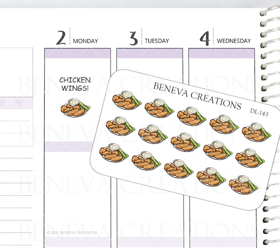 Chicken Wing Stickers Chicken Stickers Wing Stickers party | Etsy