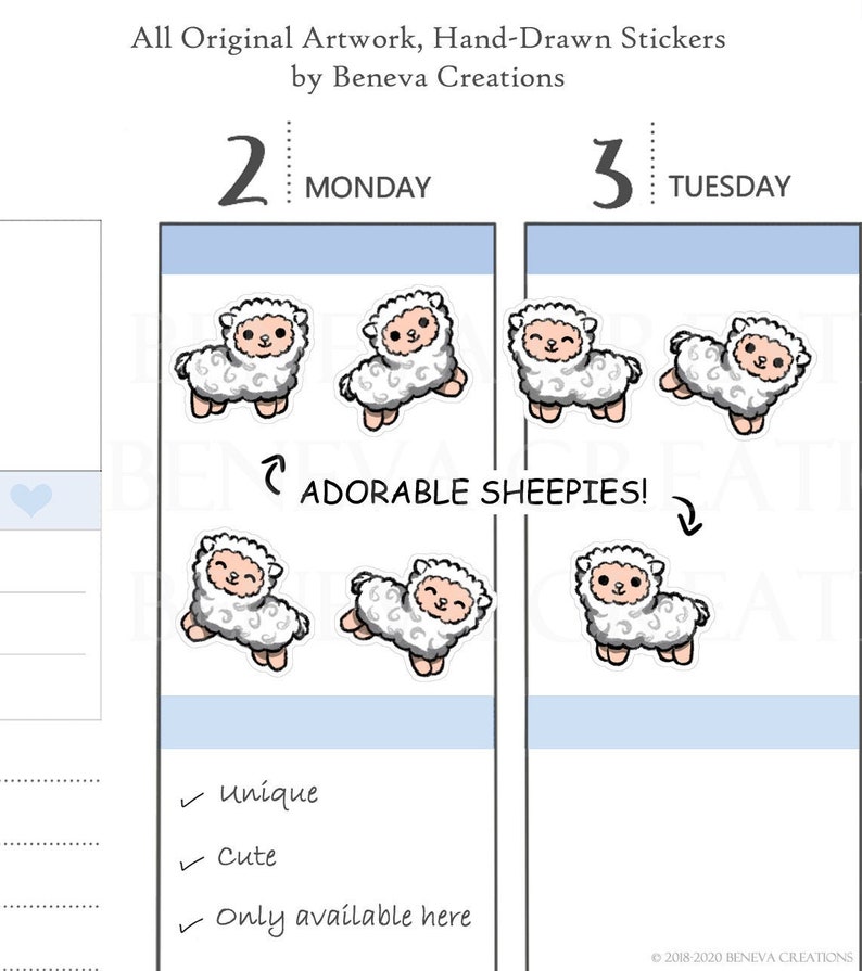 Sheep Stickers - Lamb Stickers- Sheepies Stickers- Counting Sheep ...