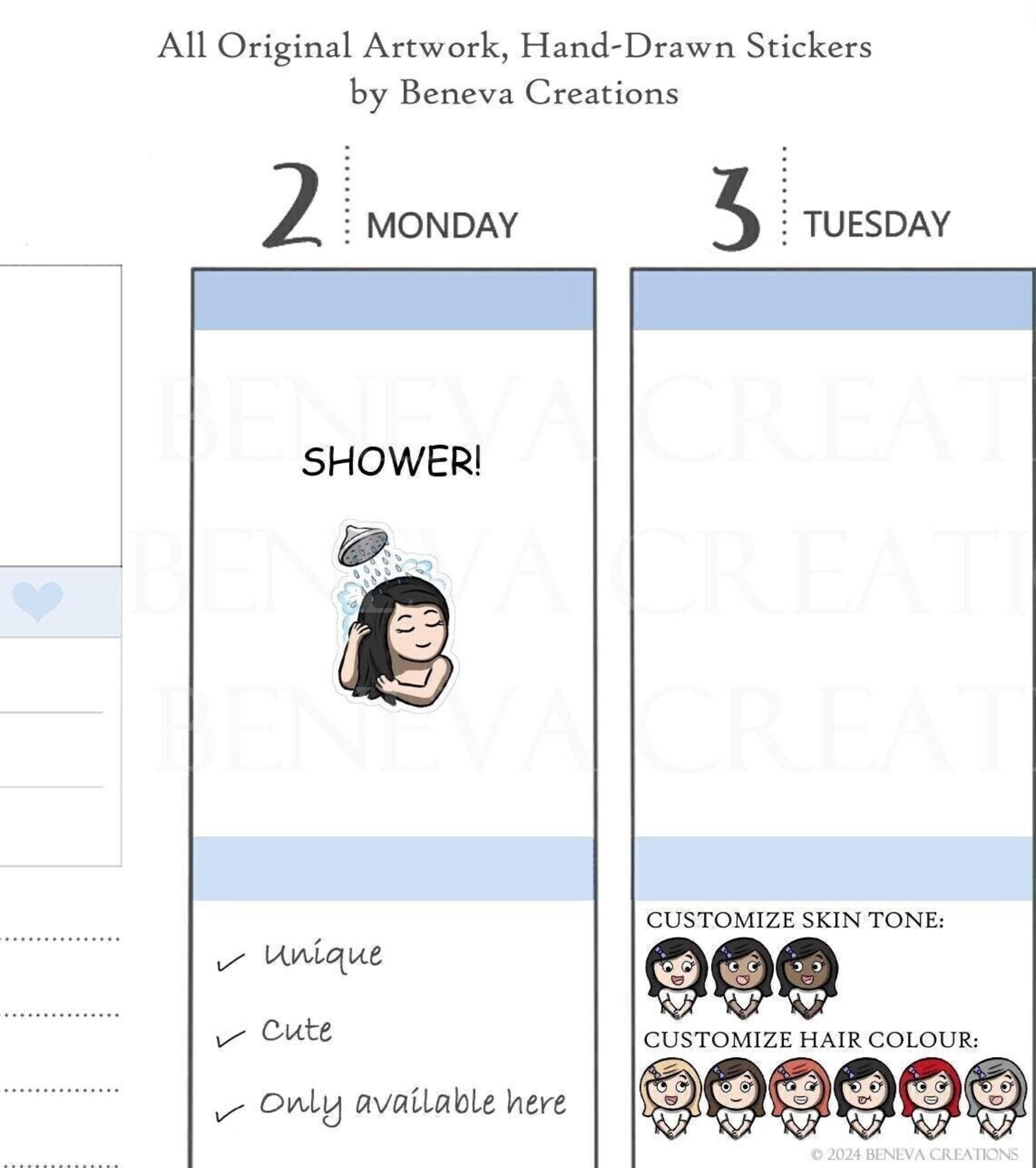 Shower Stickers -shower Time Stickers -wash Hair Stickers -shower Night ...