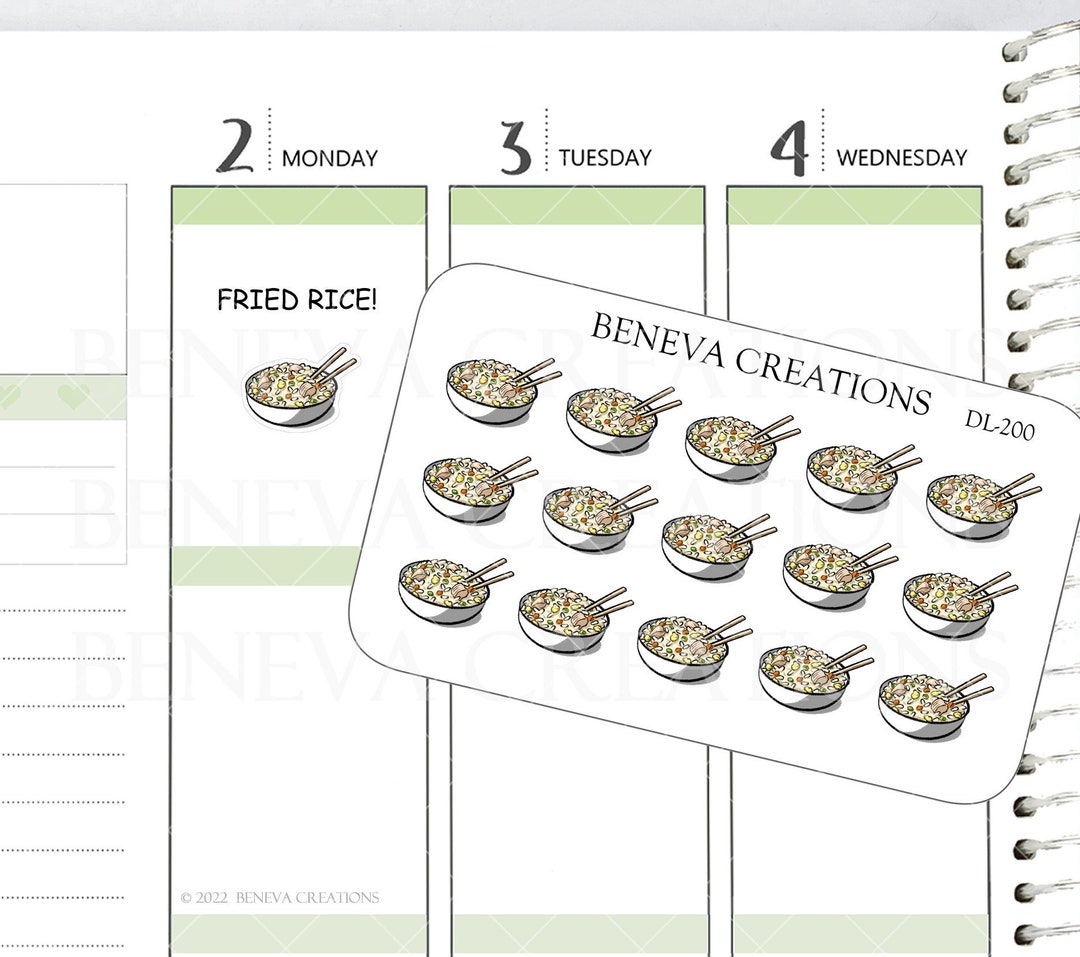 Fried Rice Stickers -rice Stickers- Food Stickers - Dinner Stickers ...