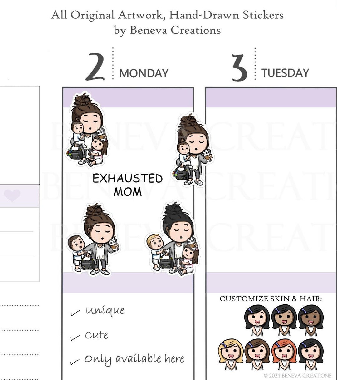 Mom and Kid Stickers - Kid Stickers-children Stickers -mom Life ...