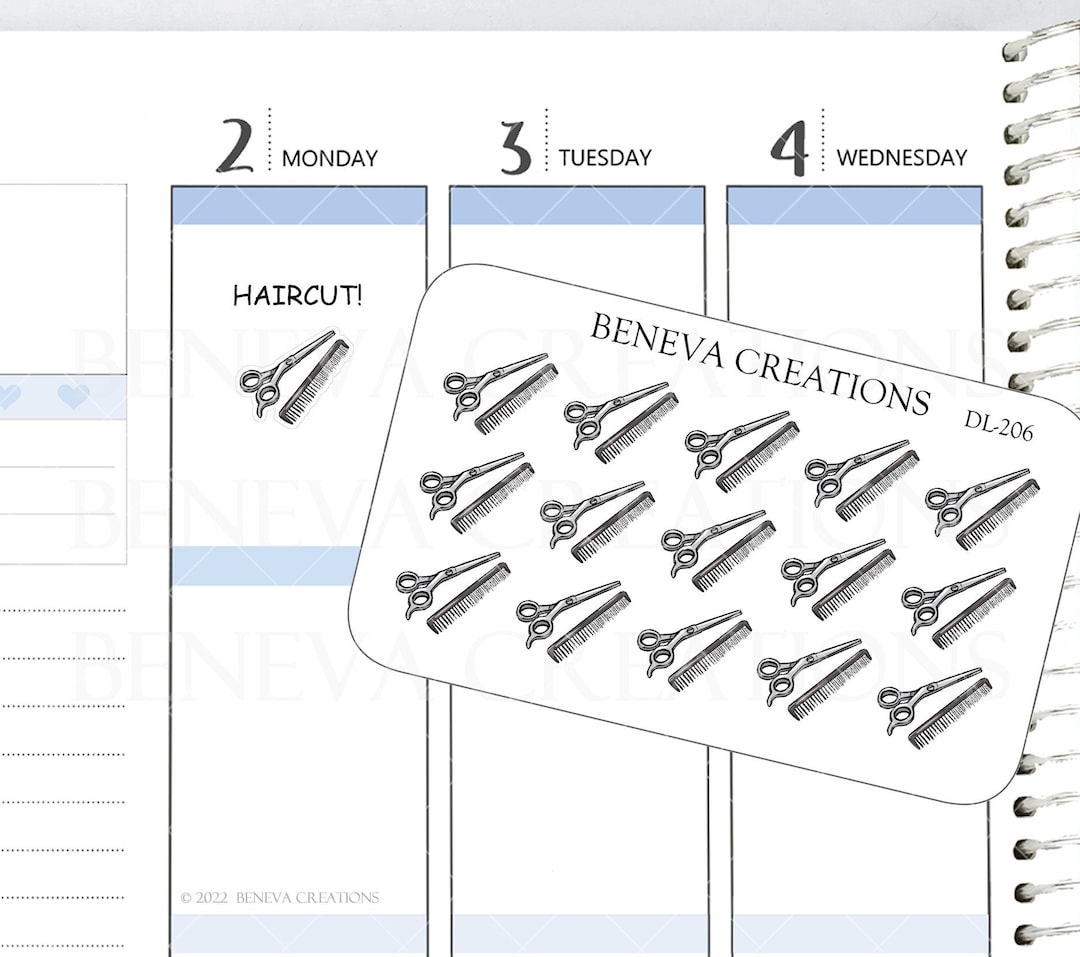 Haircut Stickers- Scissors Stickers- Comb Stickers - Hairdressing ...