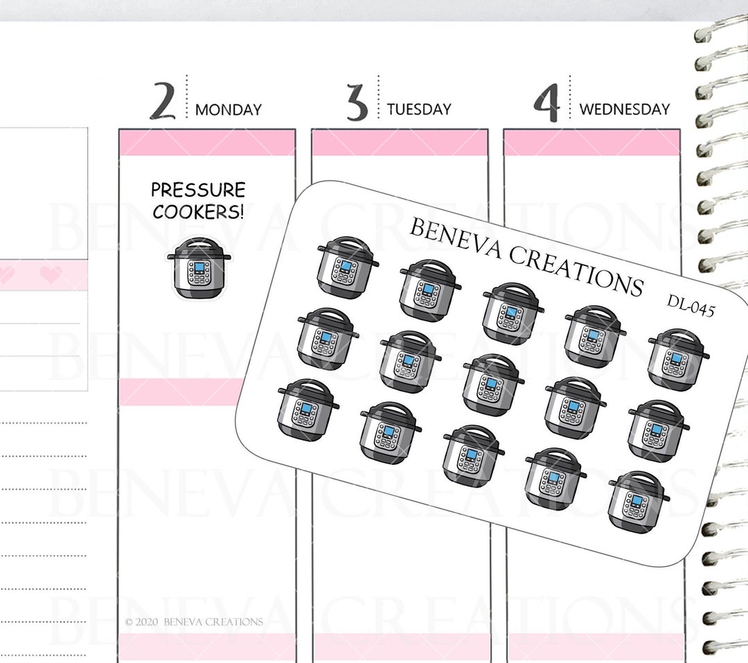 Pressure Cooker Stickers- Cooking Stickers- Instant Meals- Food Doodles ...