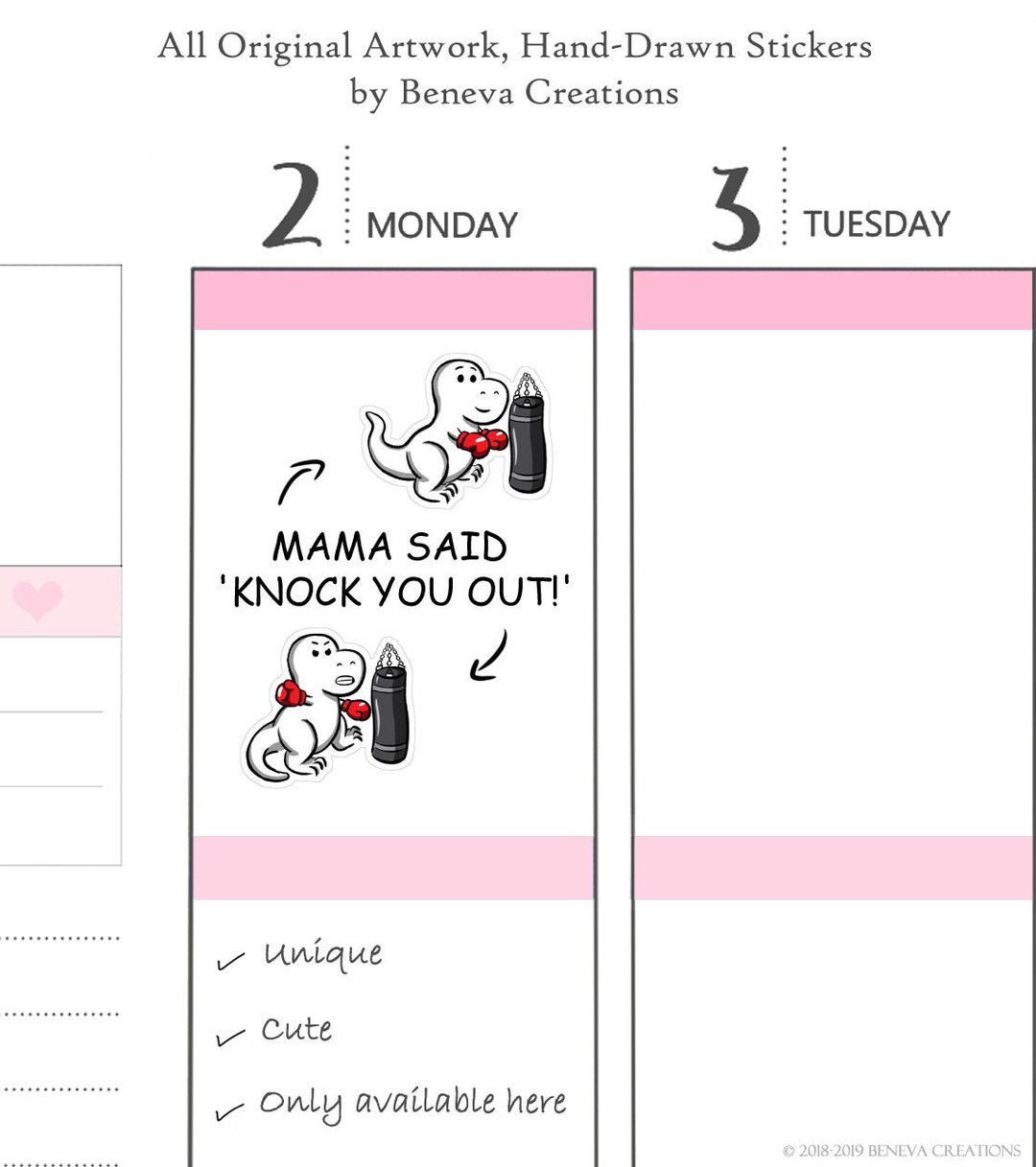 Boxing Stickers- Workout Planner Stickers- Boxing Gloves Stickers ...